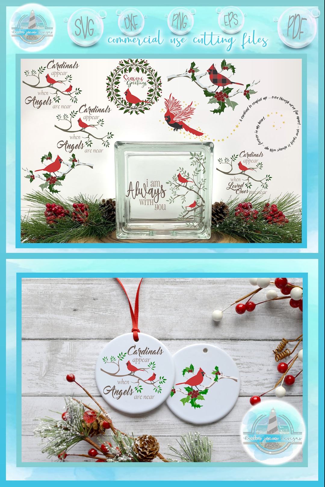 Cardinal Bundle With Quotes SVG Dxf Eps Png PDF - A Christmas Cardinal ...