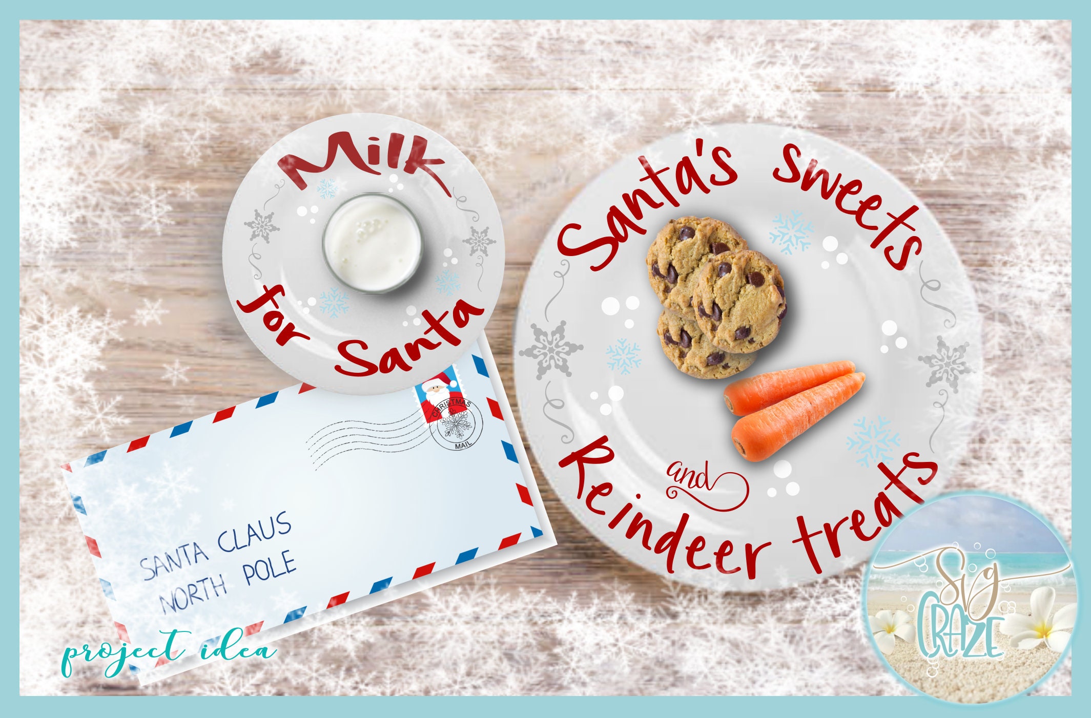 Santa Sweets Reindeer Treats Milk for Santa SVG Files for Cricut ...