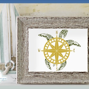 Sea Turtle Compass SVG Files for Cricut Silhouette - Dxf Eps Pdf Png ...
