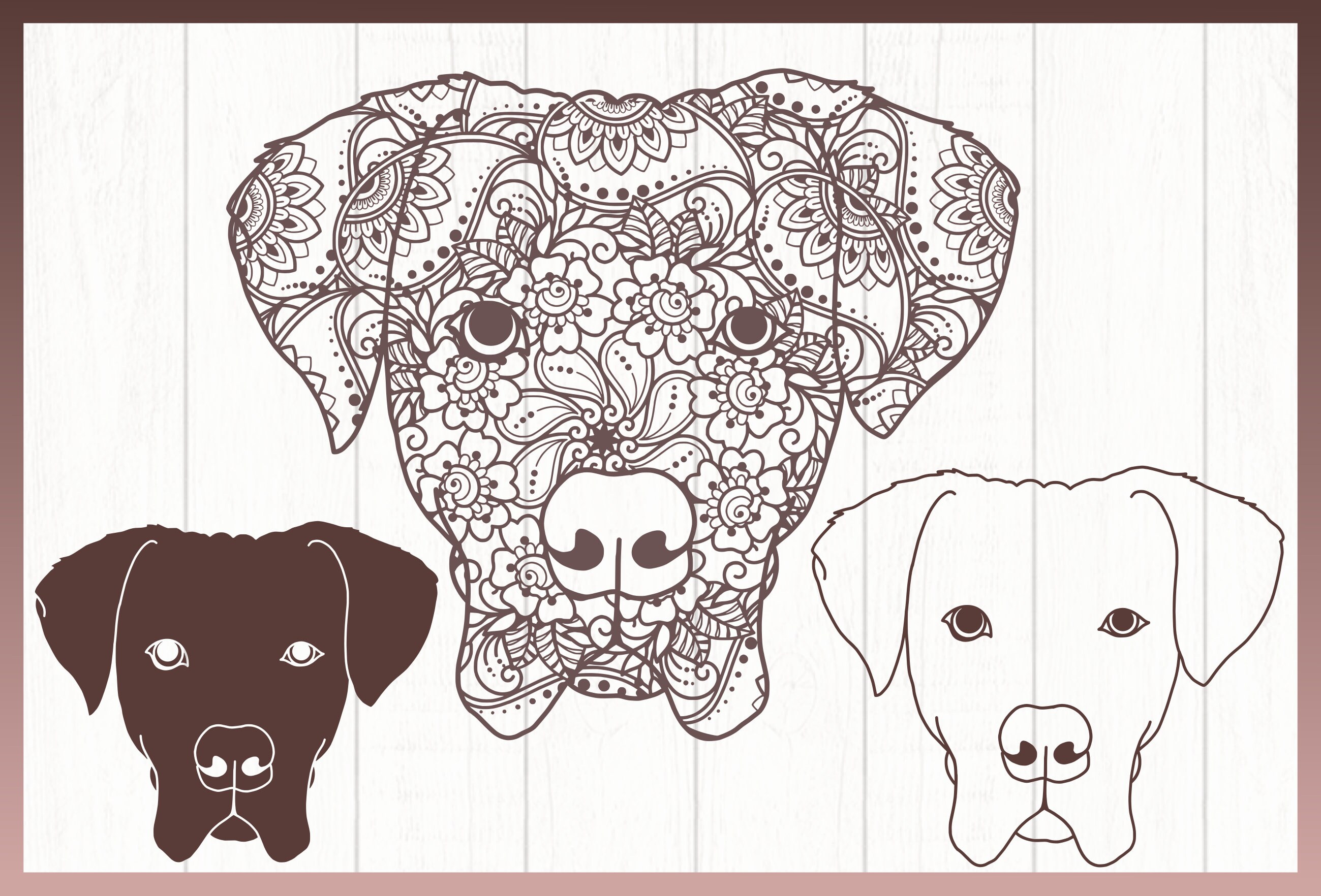 Cane Corso Dog Breed Mandala Zentangle Mini Bundle SVG Files - Etsy