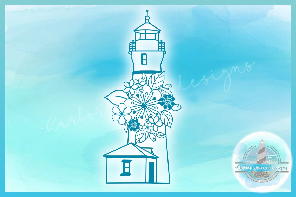 Lighthouse Floral Mandala Zentangle SVG Files for Cricut Dxf - Etsy