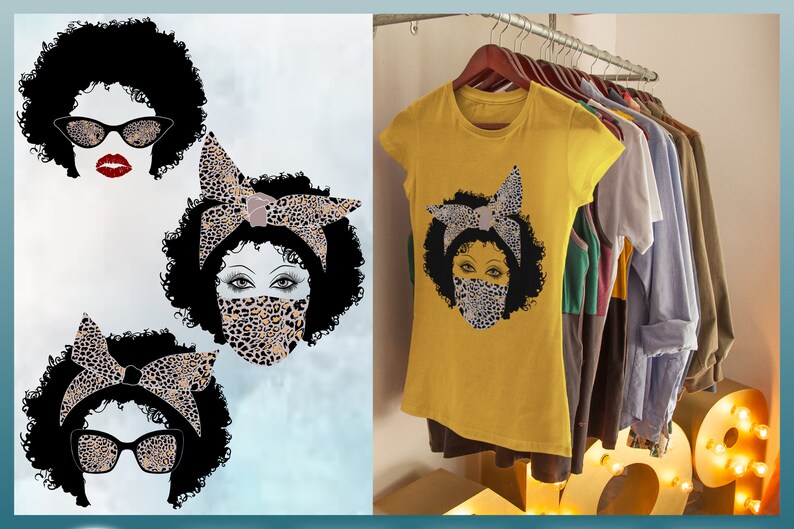 Leopard Bow Afro SVG Bundle Leopard Print Bow Afro Hair - Etsy