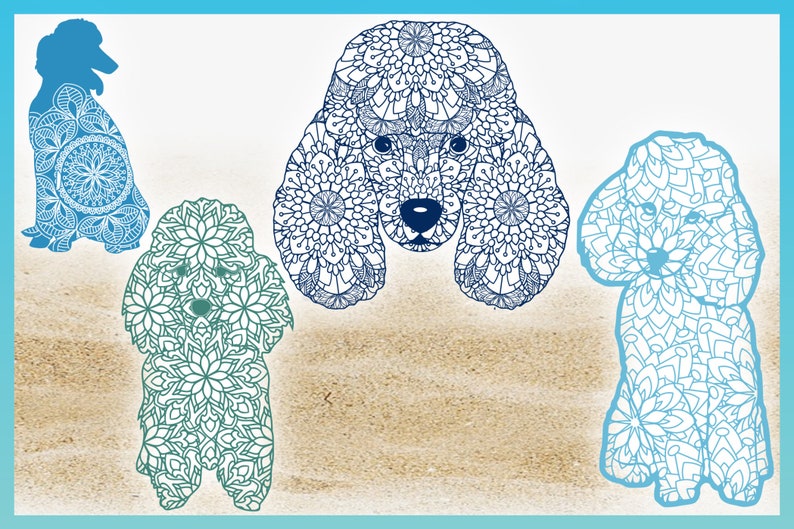 Poodle Mandala Zentangle Bundle SVG Files for Cricut Silhouette - Dxf ...