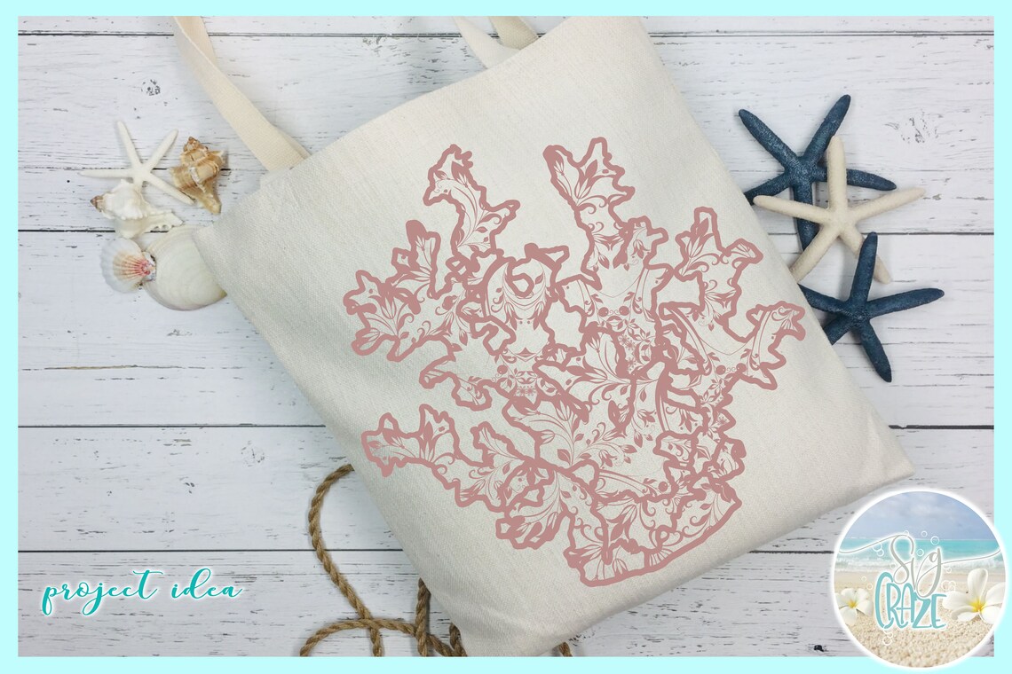 Hand Drawn Coral Reef Mandala Zentangle SVG Files for Cricut | Etsy