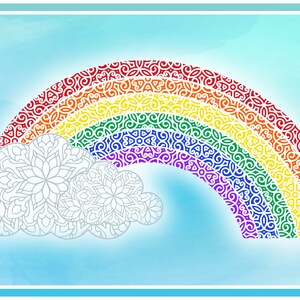 Rainbow Clouds Mandala Zentangle SVG Files for Cricut Silhouette - Dxf ...