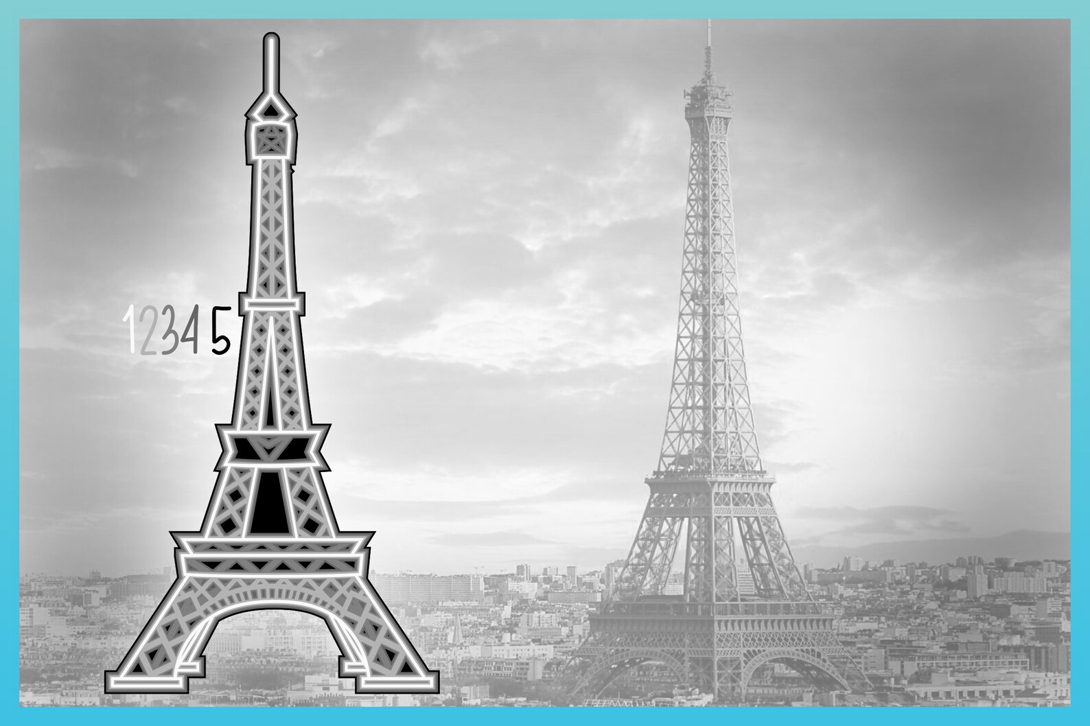3D Layered Design | Eiffel Tower Paris Mandala SVG File | Multi Layered ...