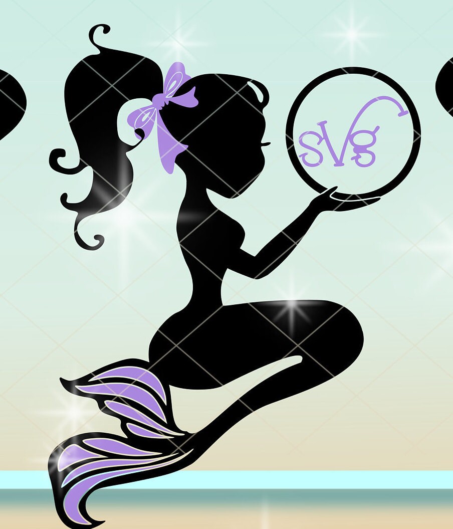 Mermaid Monogram SVG Files for Cricut Silhouette Dxf Eps Pdf - Etsy