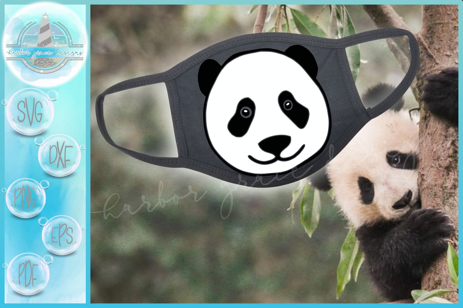 Panda Face Mask SVG Files for Cricut Silhouette Dxf Eps Pdf - Etsy