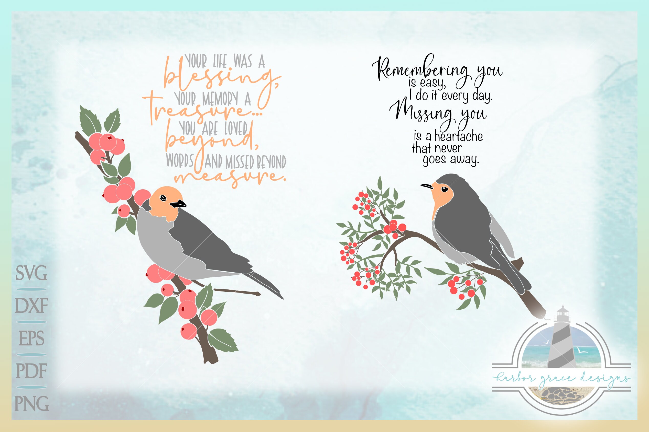 Robins and Memorial Quotes SVG Bundle Christmas Robin SVG - Etsy