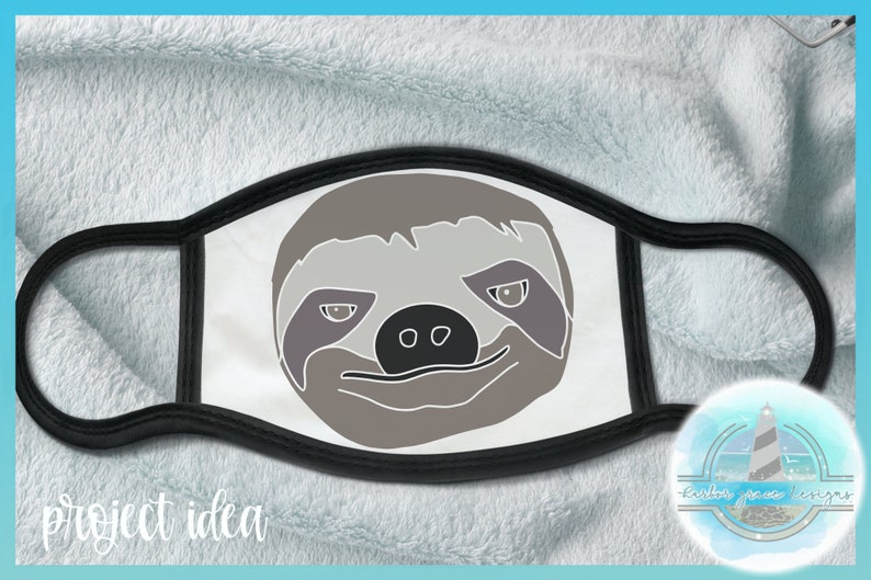 Sloth Face Mask SVG Files for Cricut Silhouette Dxf Eps Pdf - Etsy