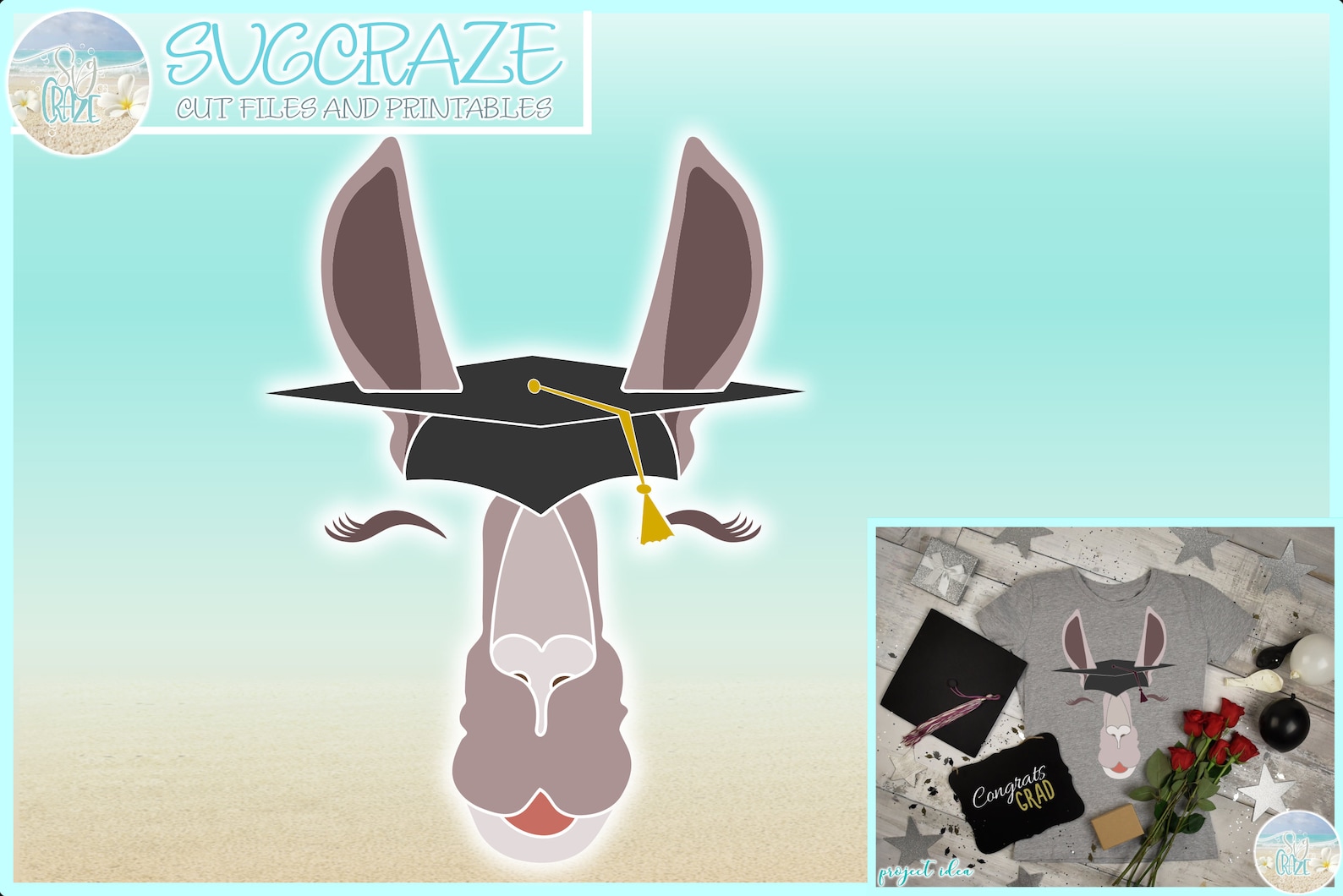Llama Face With Graduation Cap Seniors 2019 SVG Files for | Etsy