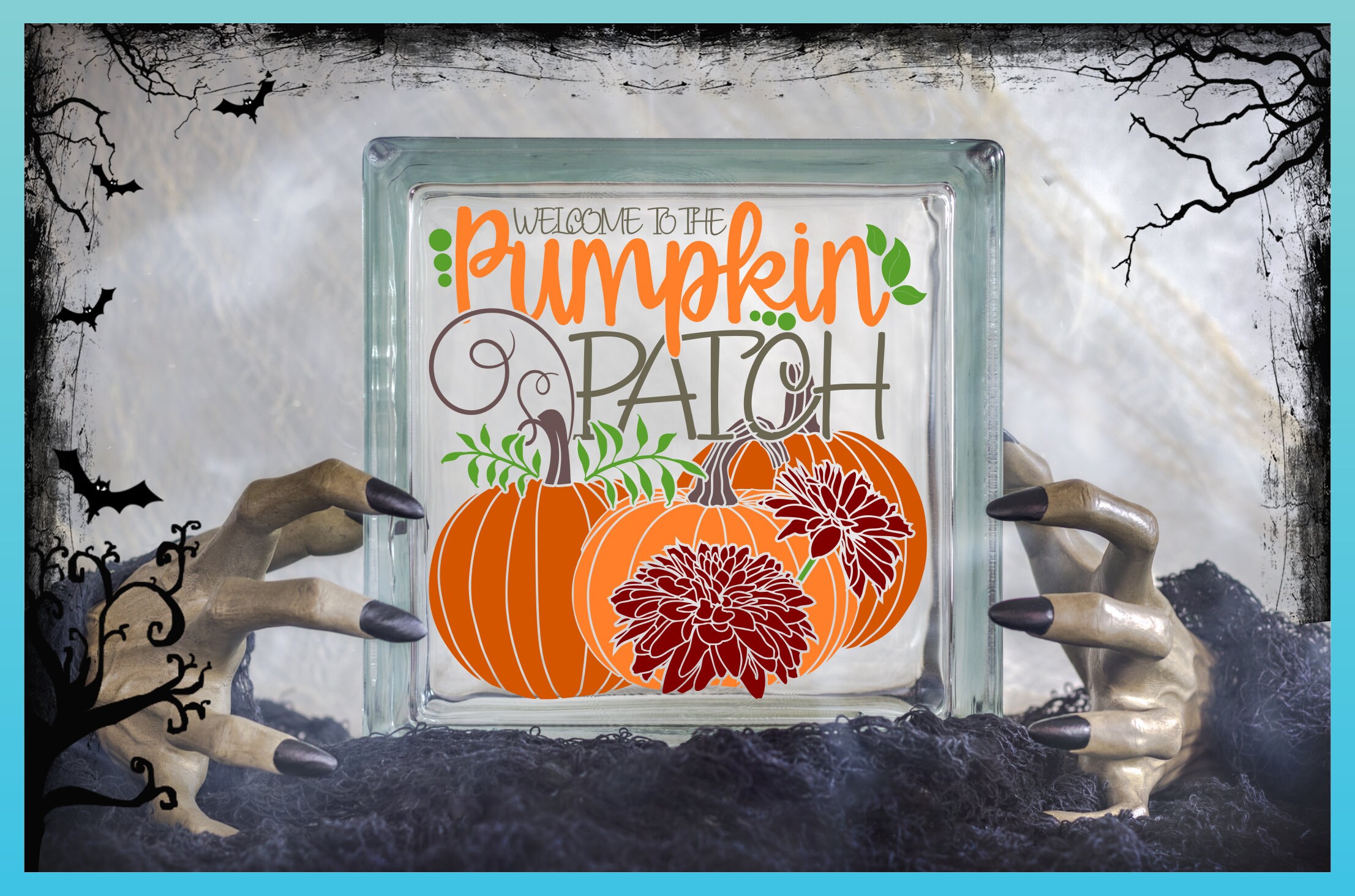 Welcome to the Pumpkin Patch Quote Square Glass Block Frame Design SVG ...