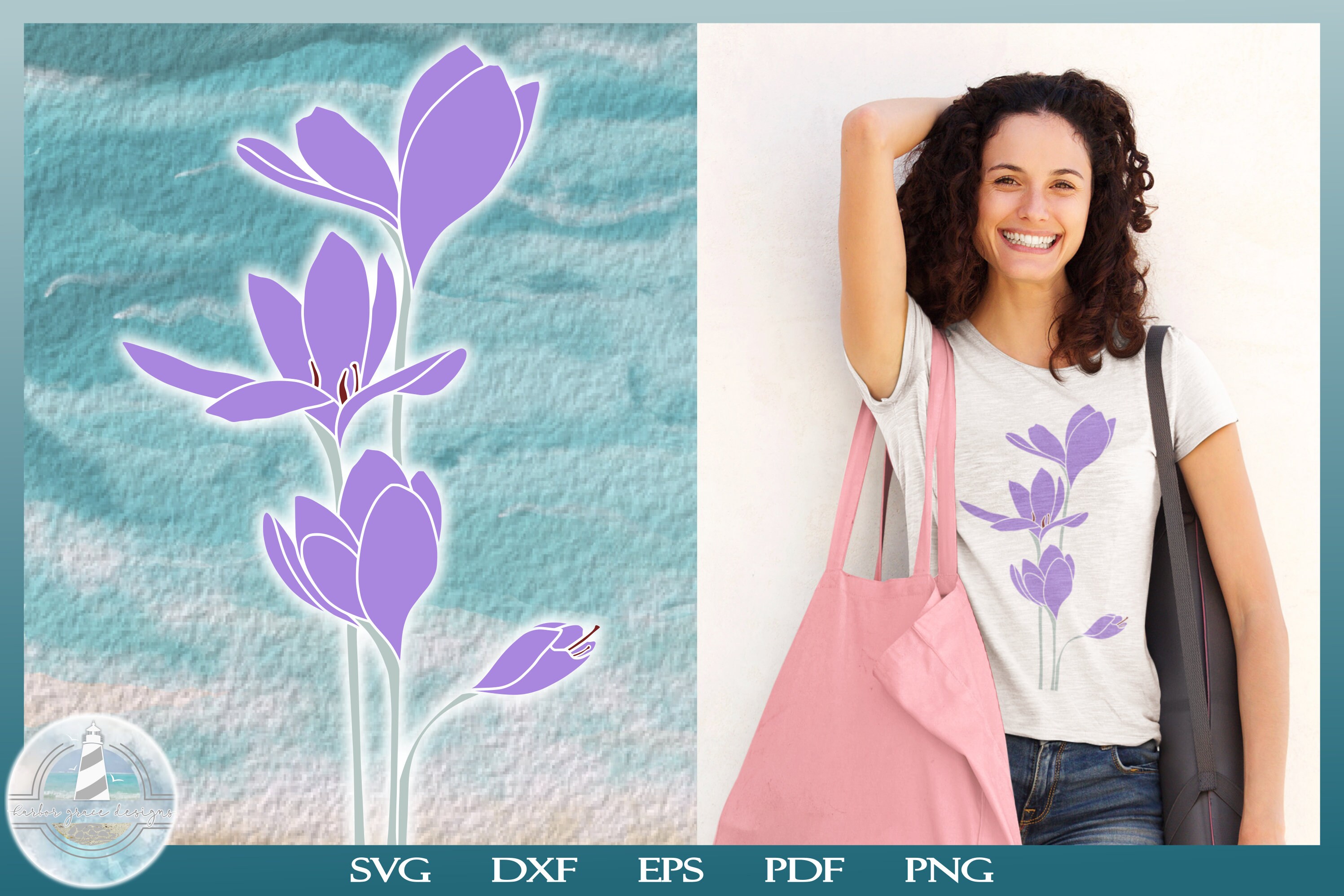 Crocus Flower SVG Files for Cricut Silhouette - Dxf Eps Pdf Png ...