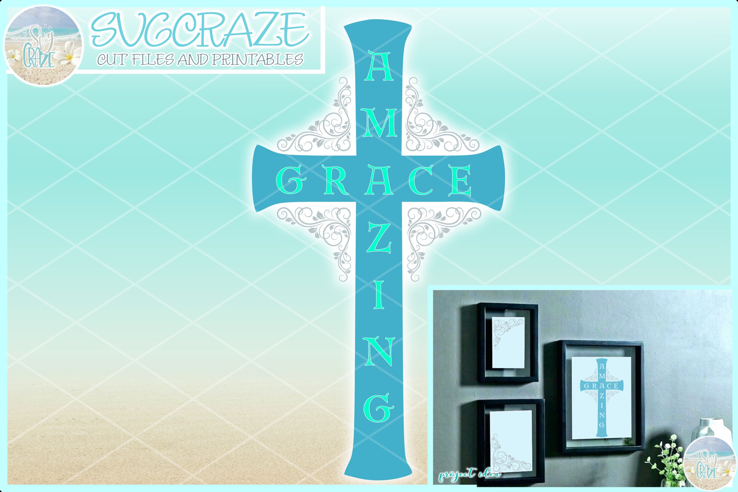 Amazing Grace Cross SVG Files for Cricut Silhouette Dxf Eps | Etsy