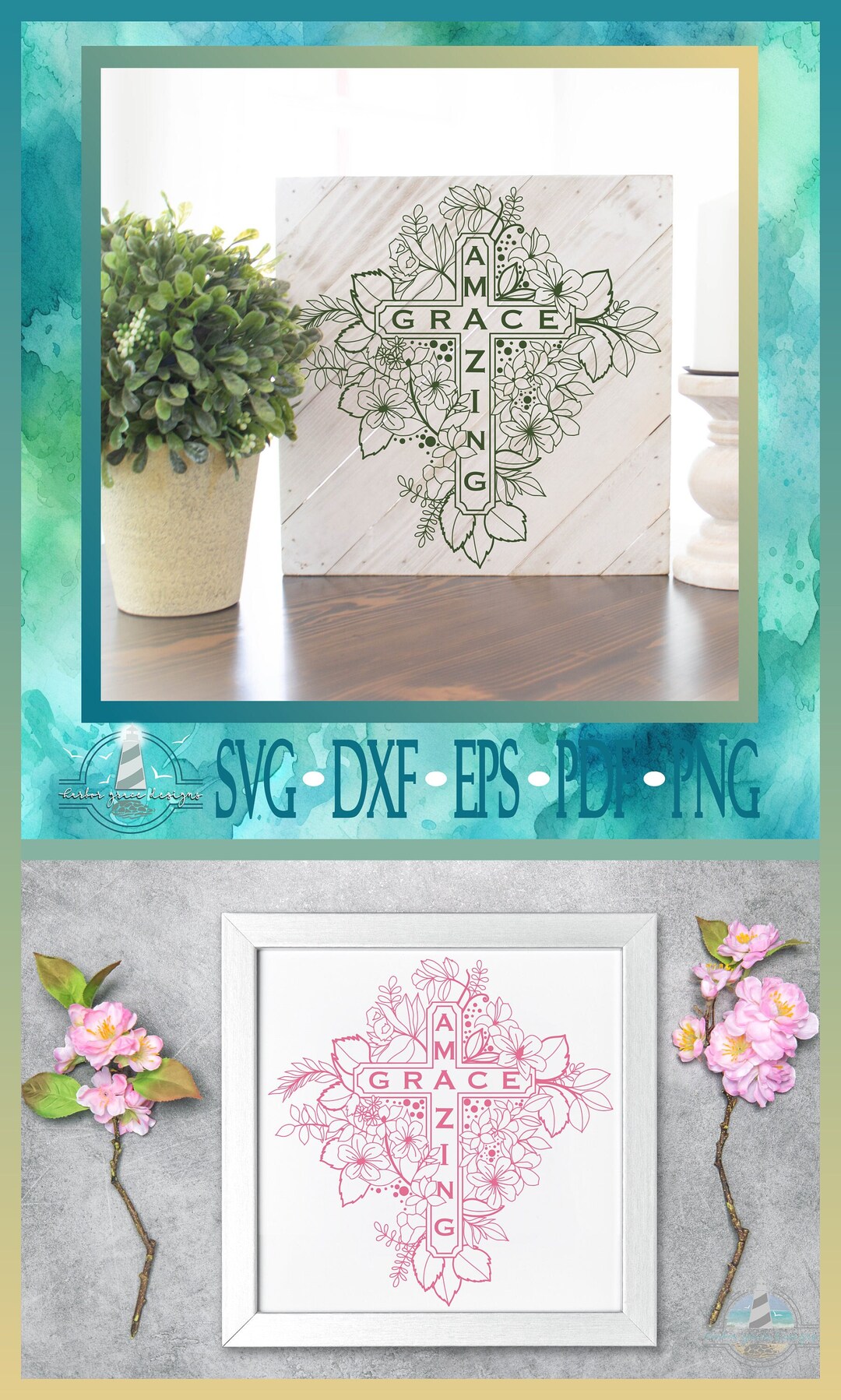 Cross SVG - Amazing Grace Cross - SVG Files for Cricut - Etsy