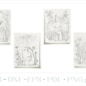 Wildflowers and Animals Printable Coloring Pages, Coloring Book for ...