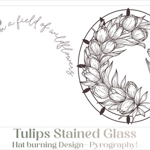 READY TO PRINT - Fits 15"x13.5" Hats - Tulips Flowers Hat Burning ...