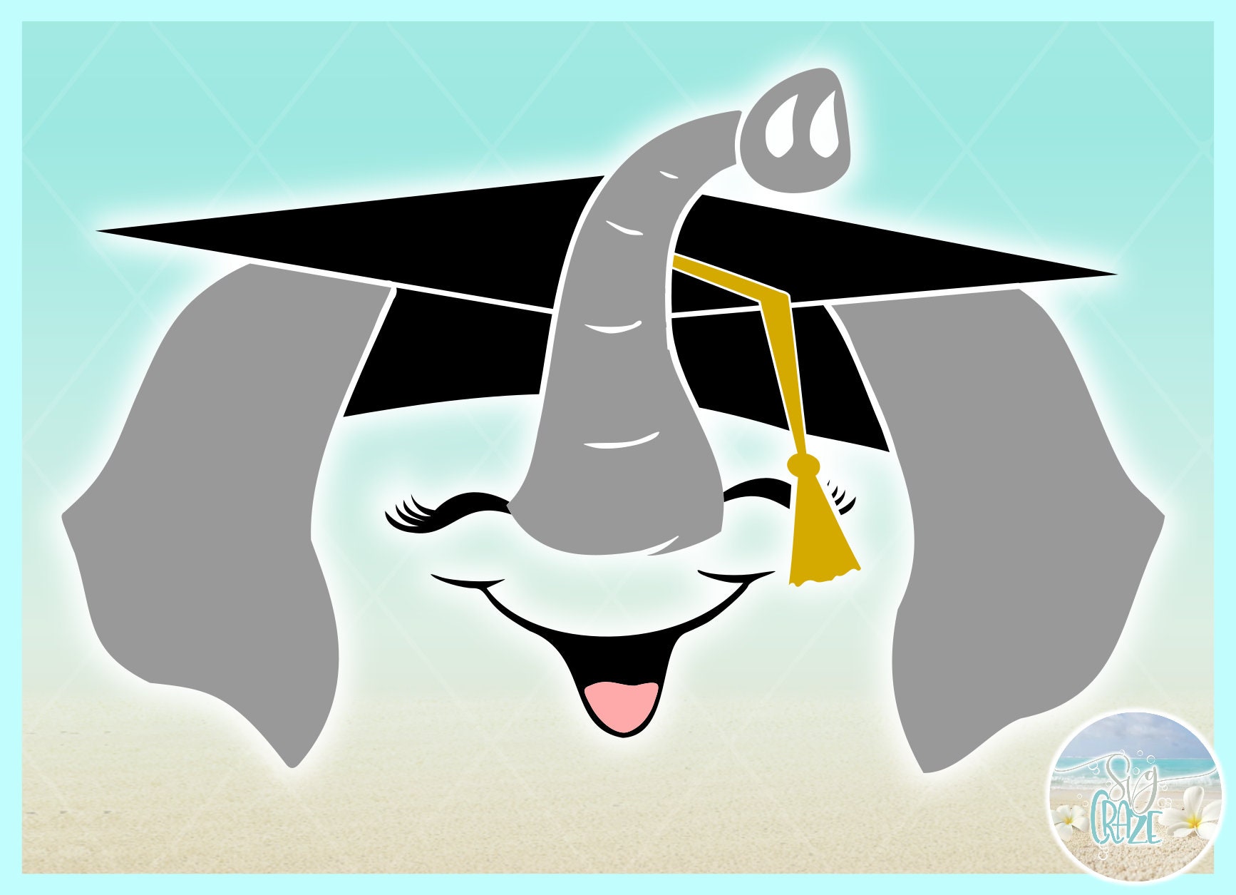 Elephant Face With Graduation Cap Seniors 2019 SVG Files for - Etsy