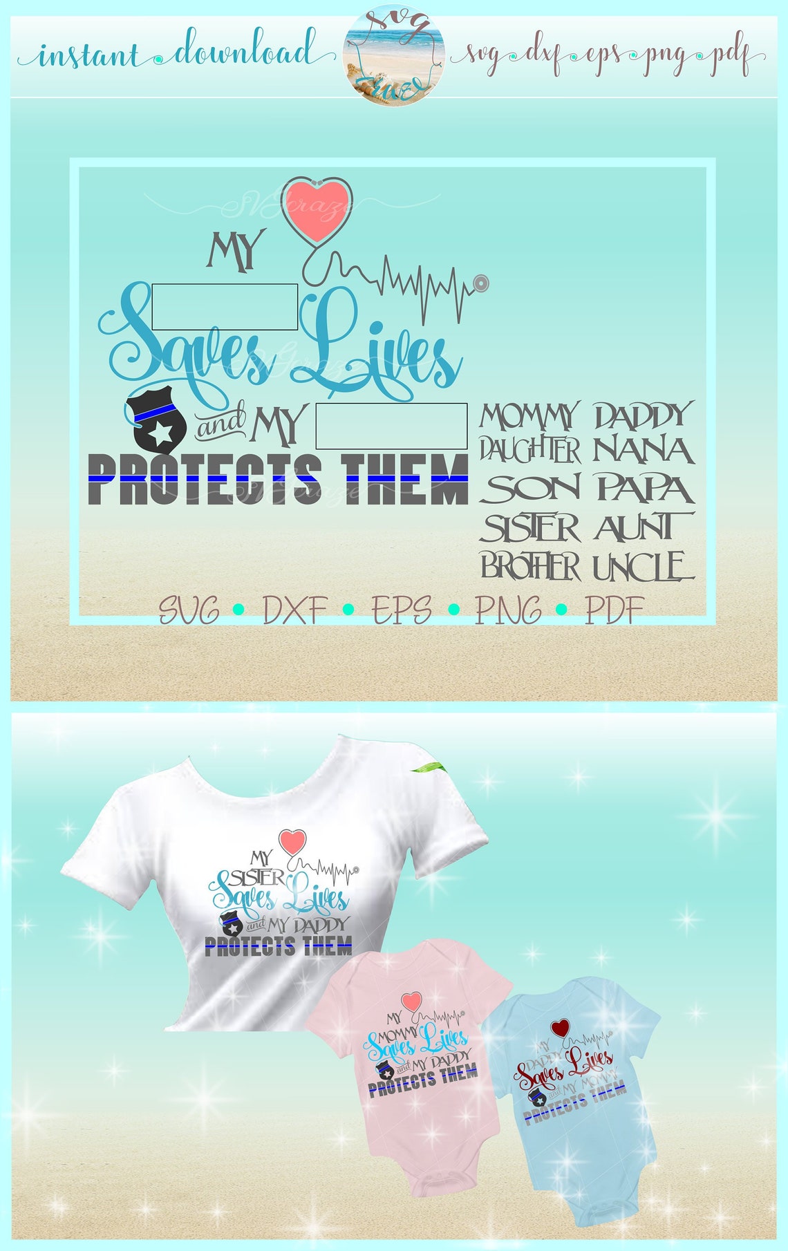 Saves and Protect Police Quote Template Included SVG Files | Etsy