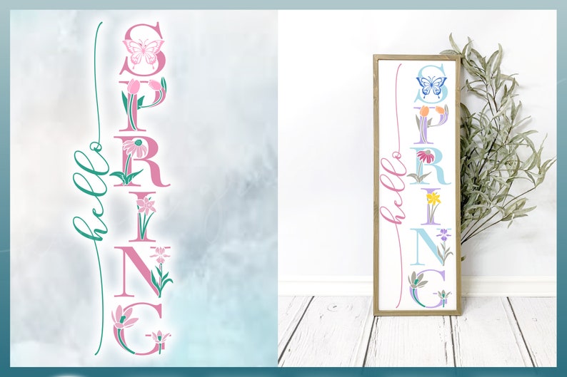 Welcome Spring With Flowers and Butterfly - Tall Vertical Front Porch ...