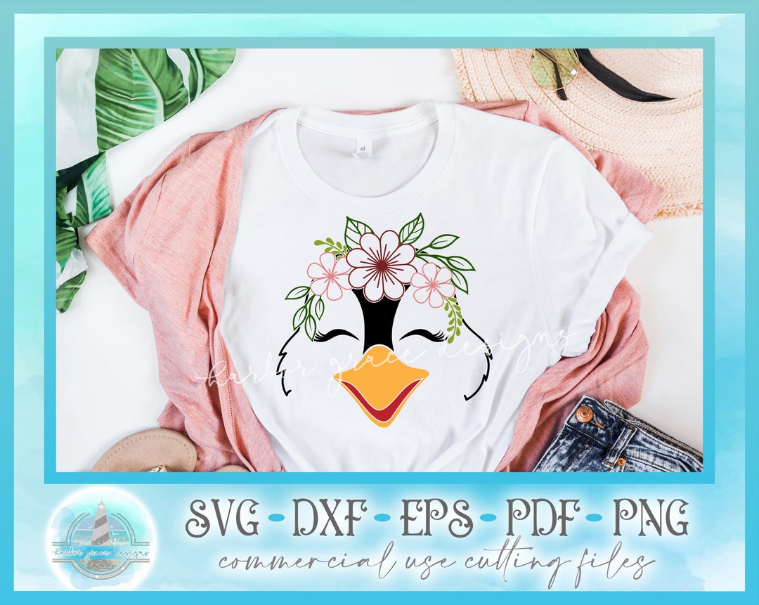 Penguin Face With Lineart Flower Swag Headband SVG Files for Cricut ...