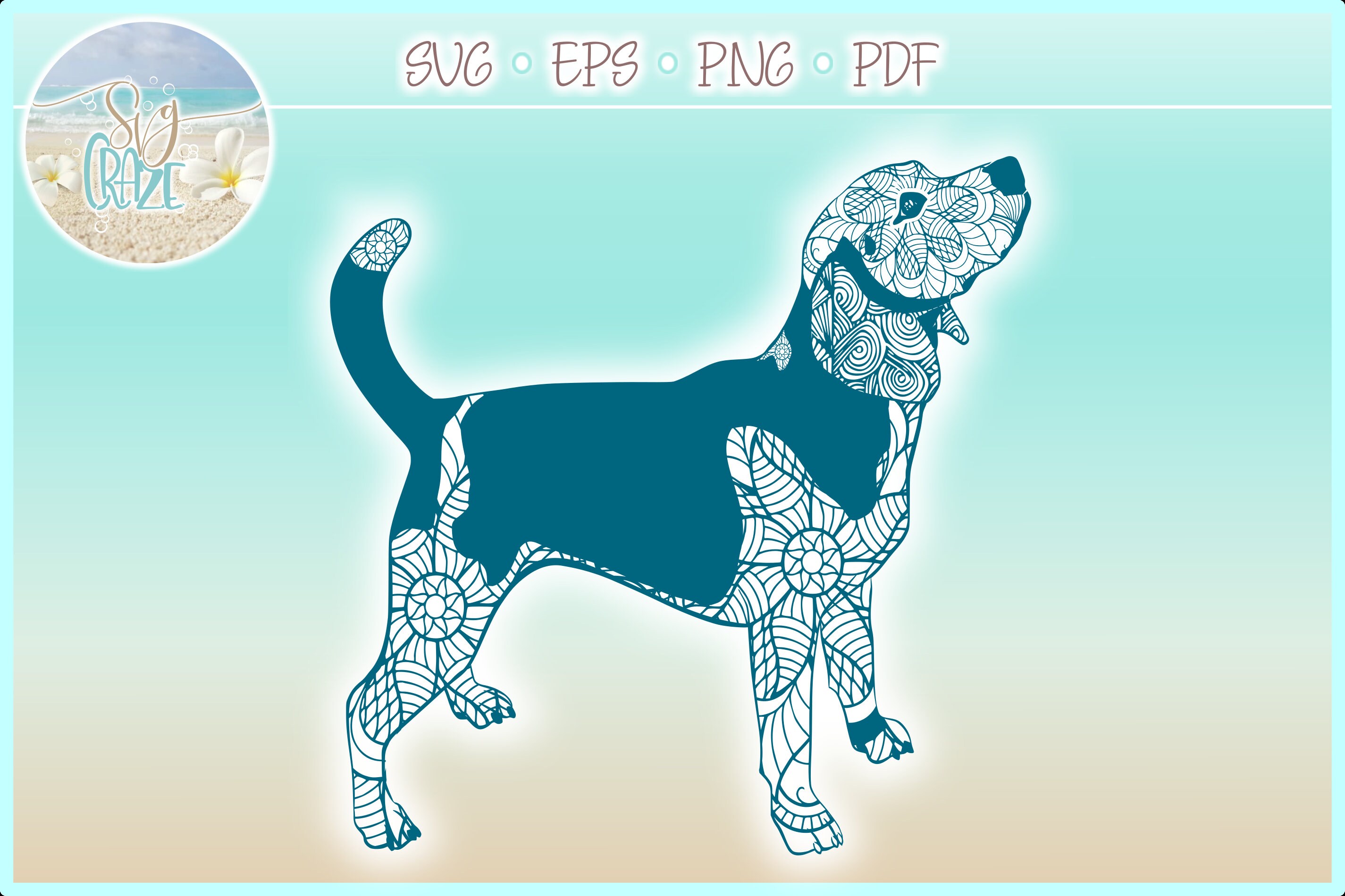Beagle Mandala Zentangle Bundle SVG Files for Cricut - Etsy