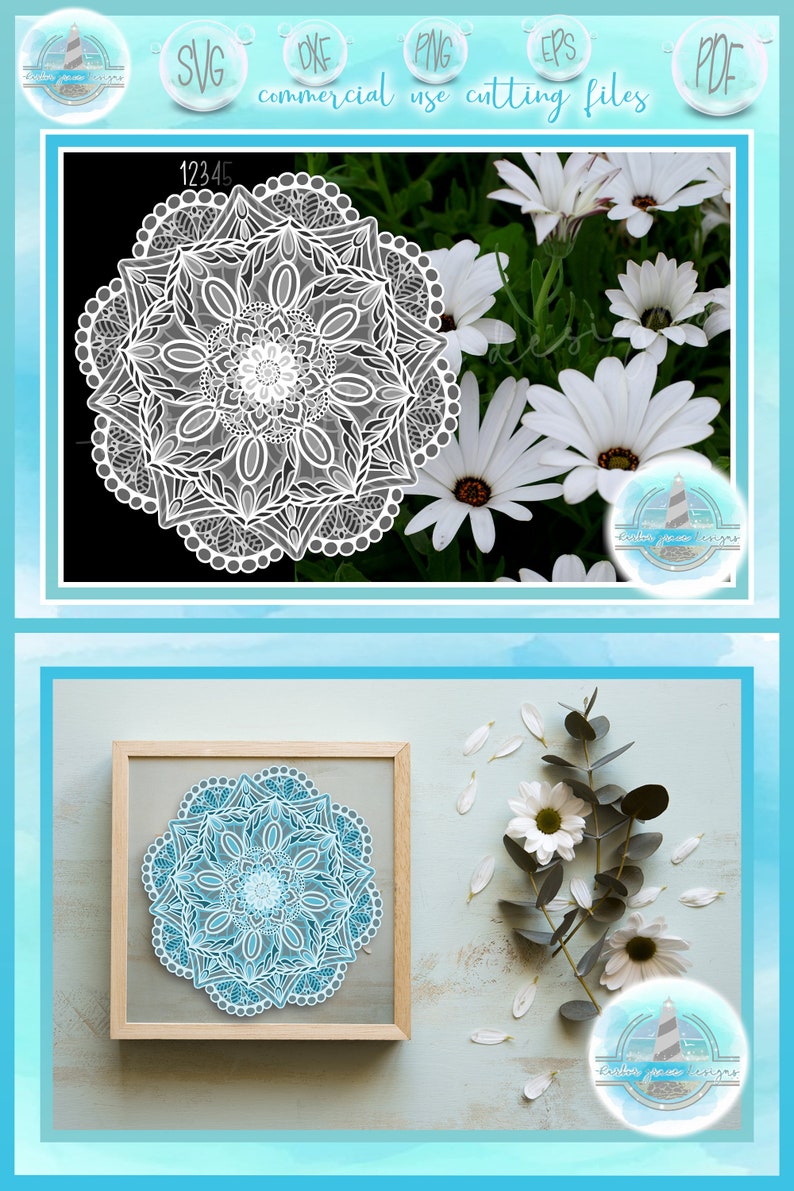 3D Layered Design Flower Mandala SVG File Multi Layered - Etsy