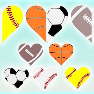 Proud Sports Mom Dad Half Heart Bundle SVG Dxf Eps Png PDF Files for ...