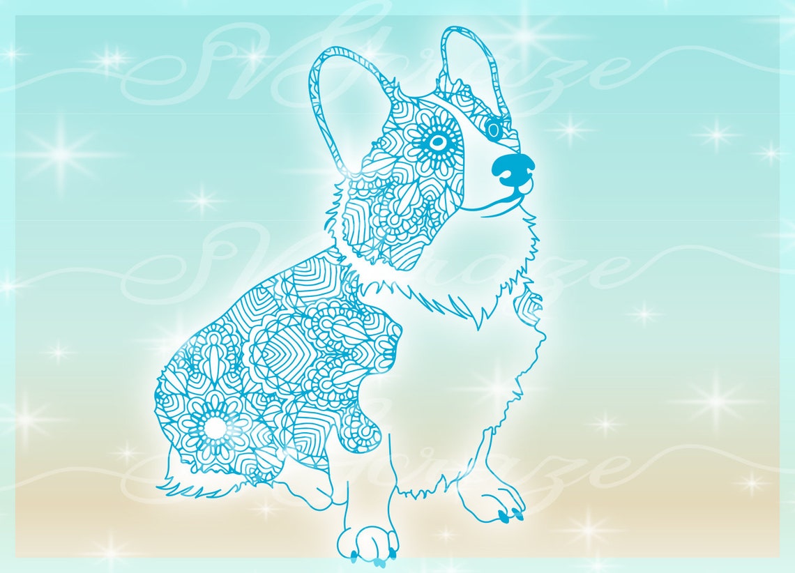 Pembroke Welsh Corgi Mandala Zentangle Bundle SVG Files for Cricut ...