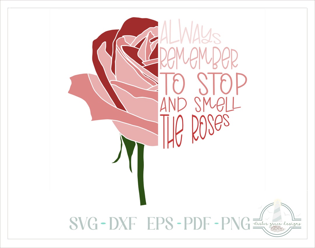 Rose SVG, Always Remember to Stop and Smell the Roses SVG ...