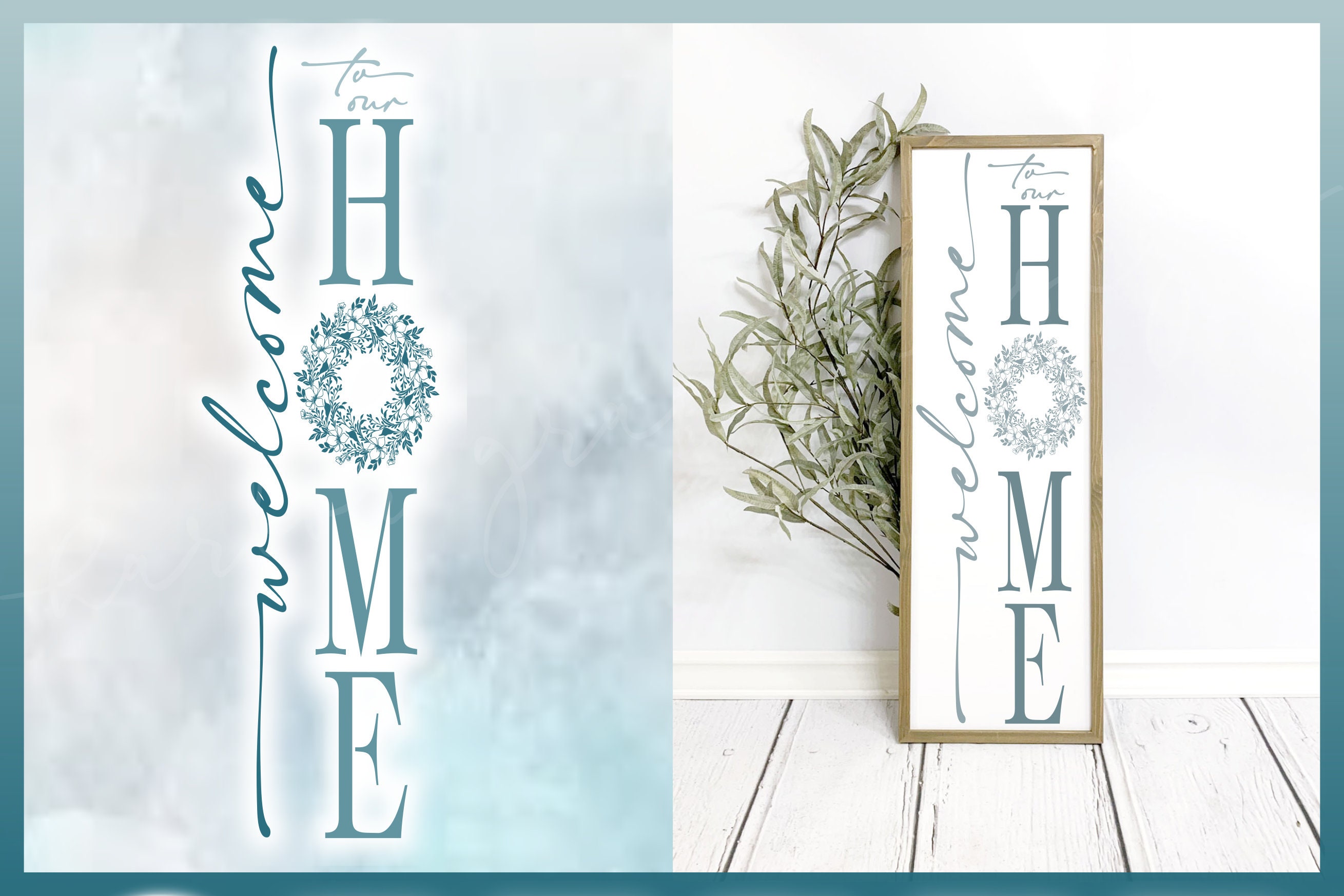 Welcome to Our Home Tall Vertical Front Porch Sign Quote SVG - Etsy