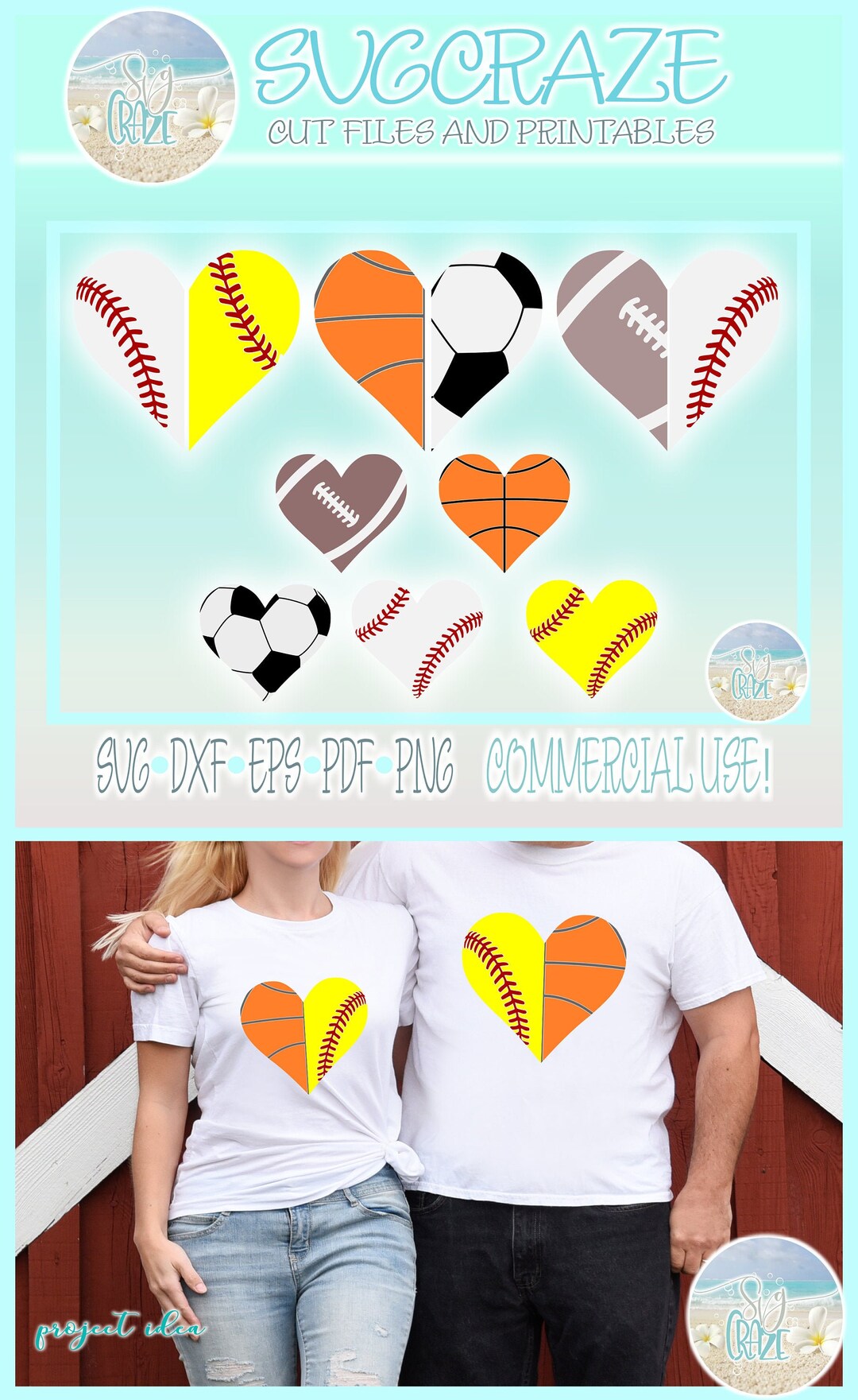 Proud Sports Mom Dad Half Heart Bundle SVG Dxf Eps Png PDF Files for ...