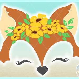 Fox Face With Flower Headband SVG Files for Cricut Silhouette ...