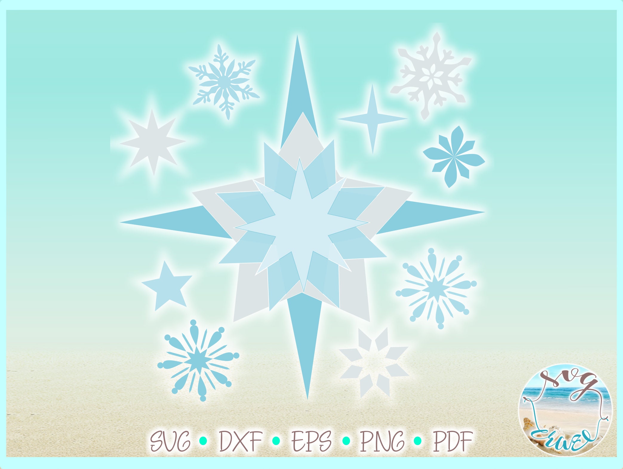 Stars and Snowflakes Bundle SVG Files for Cricut Silhouette - Etsy