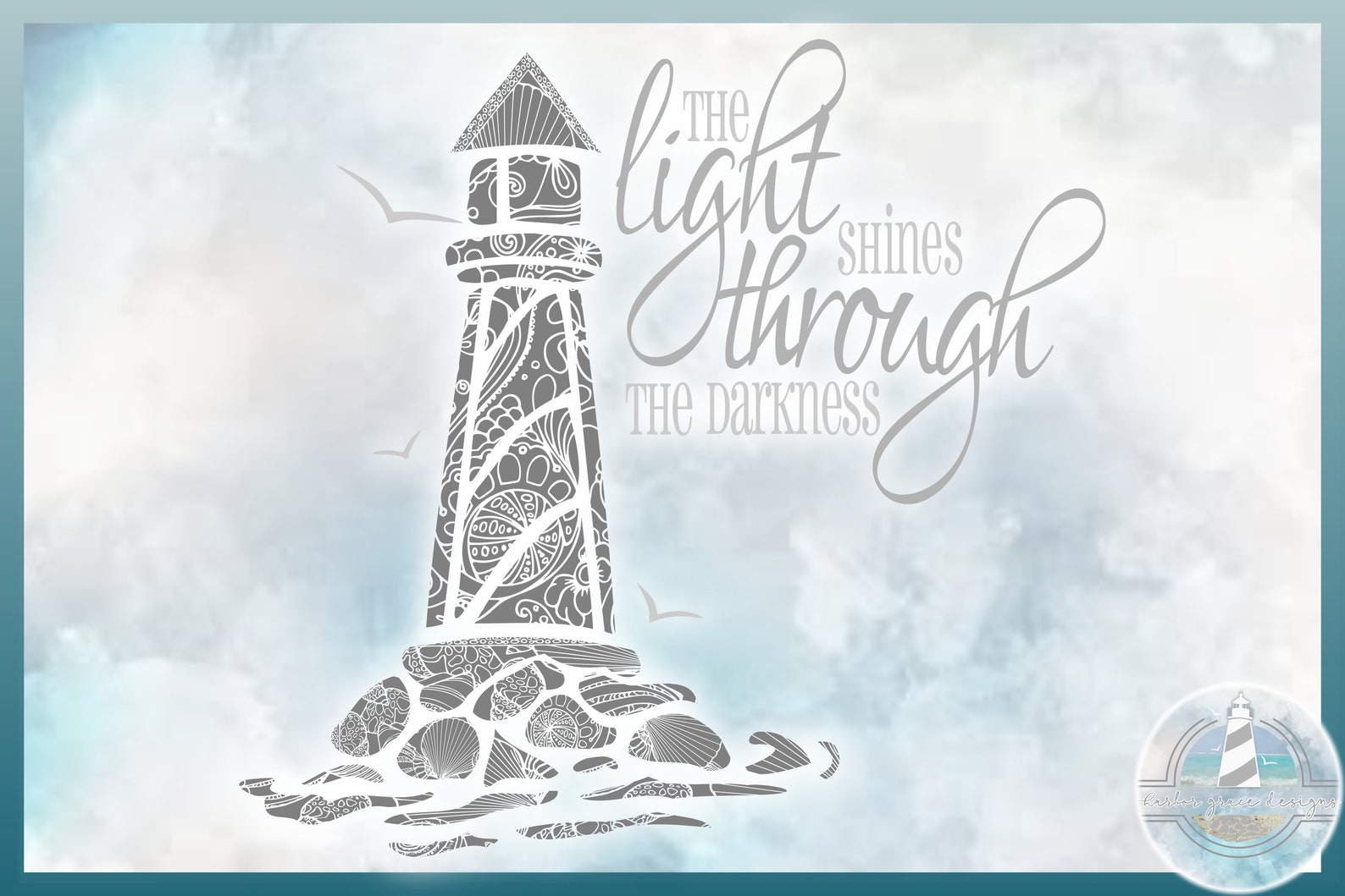 Lighthouse SVG Lighthouse Mandala With Quote the Light - Etsy