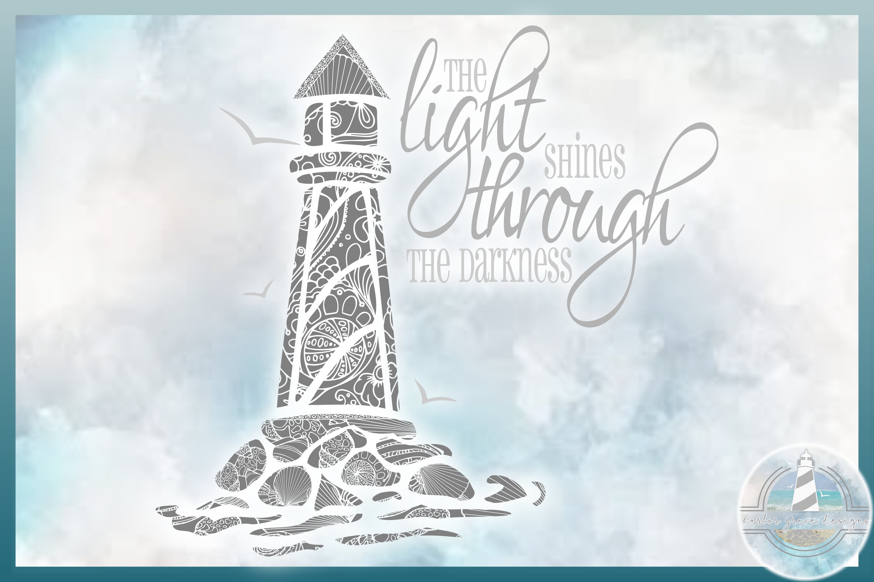 Lighthouse SVG Lighthouse Mandala With Quote the Light - Etsy