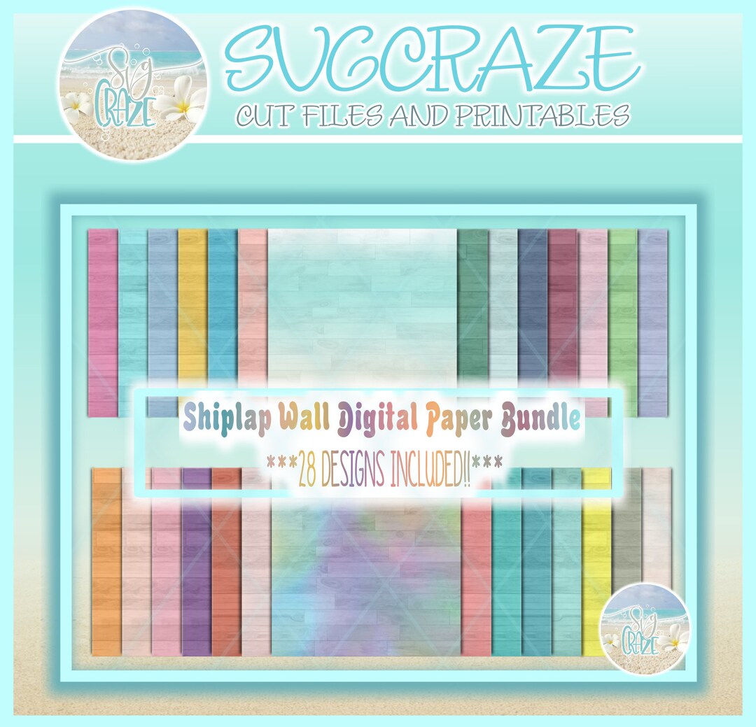 Shiplap Wall Digital Paper Bundle 28 Designs Included 12 X 12 300 DPI ...