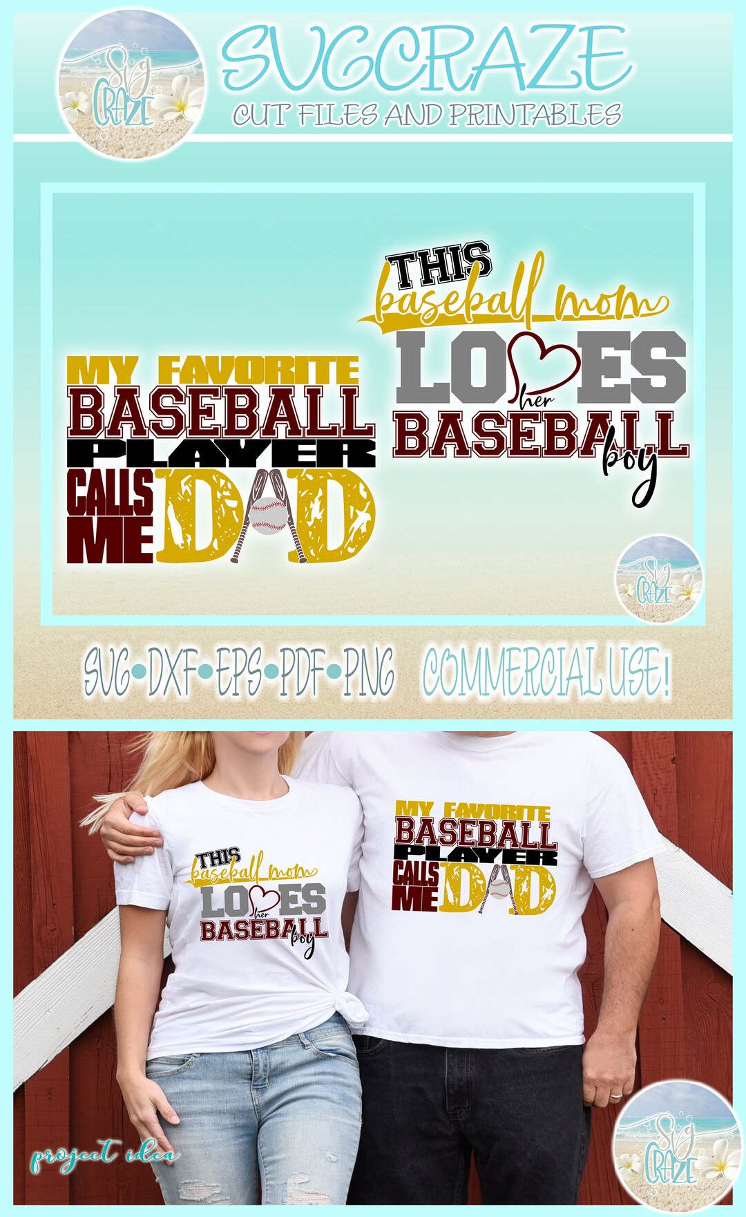 Proud Baseball Mom and Dad Favorite Player SVG Files for Cricut ...