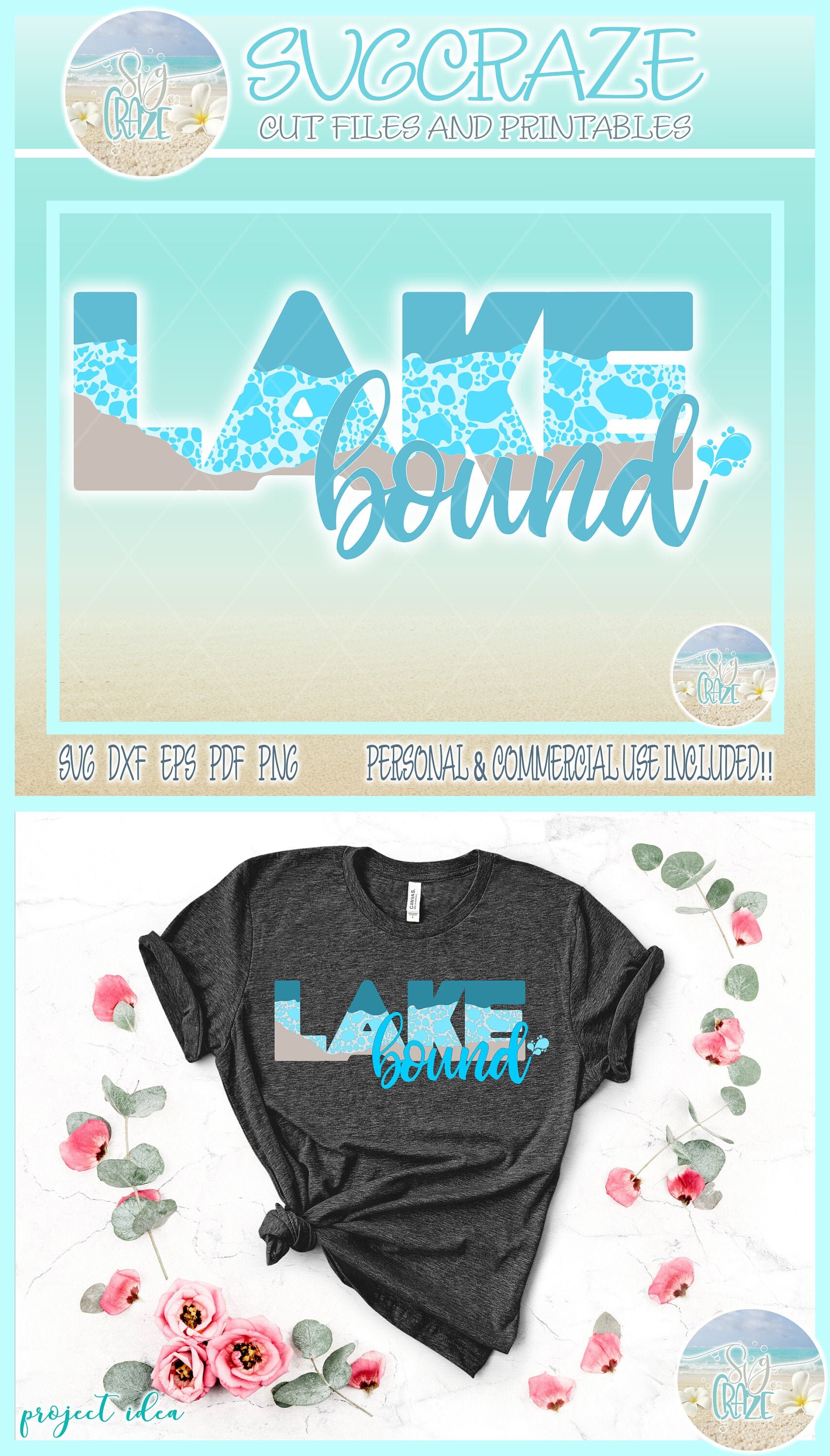Lake Bound SVG Files for Cricut Silhouette Dxf Eps Pdf Png - Etsy