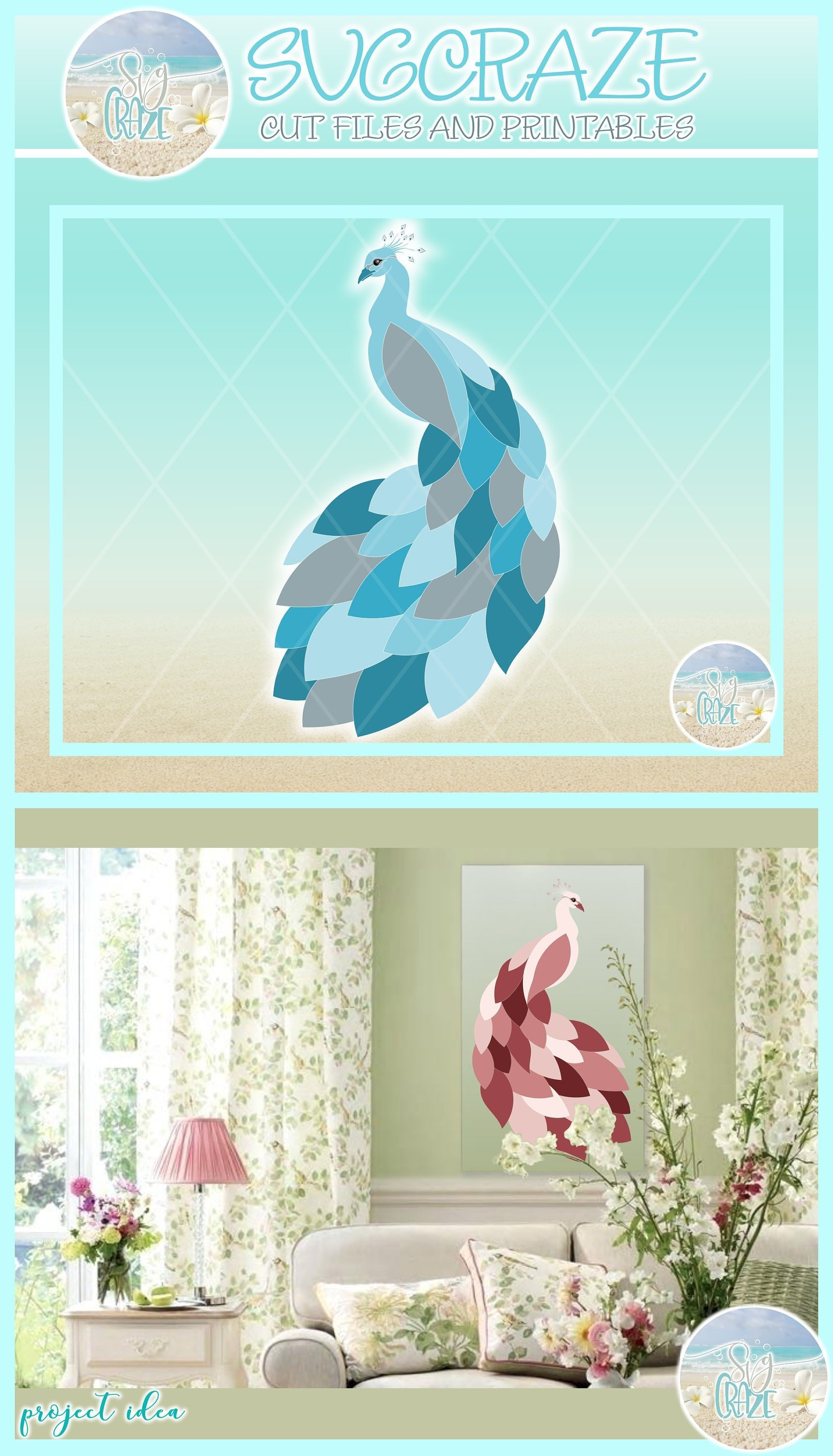 Beautiful Multi Color Peacock SVG Files for Cricut Silhouette | Etsy