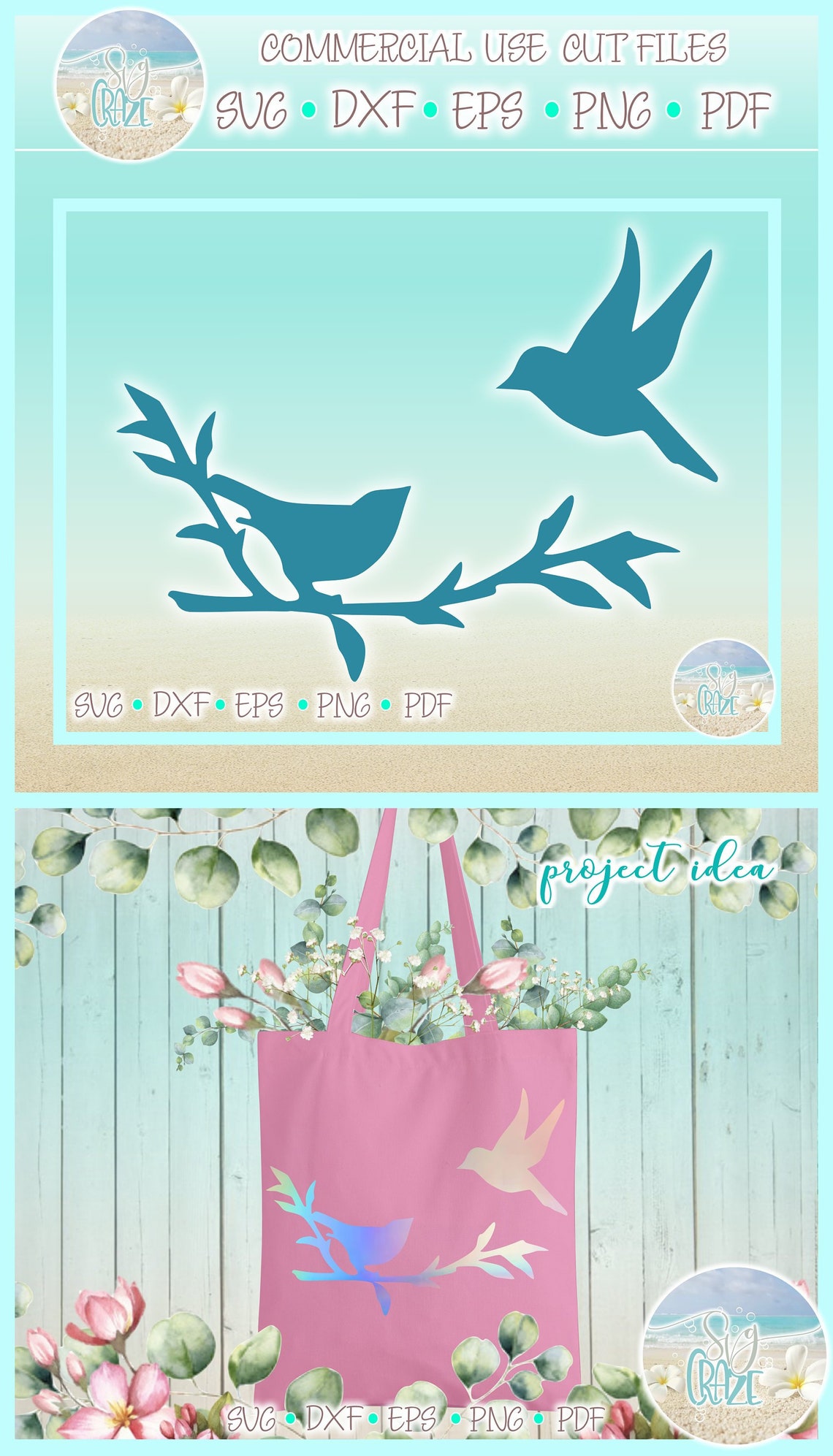 Bird Tree Branch Flying SVG Files for Cricut Silhouette Dxf | Etsy