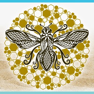 Bee Honeycomb Mandala Zentangle SVG Files for Cricut Silhouette - Dxf ...