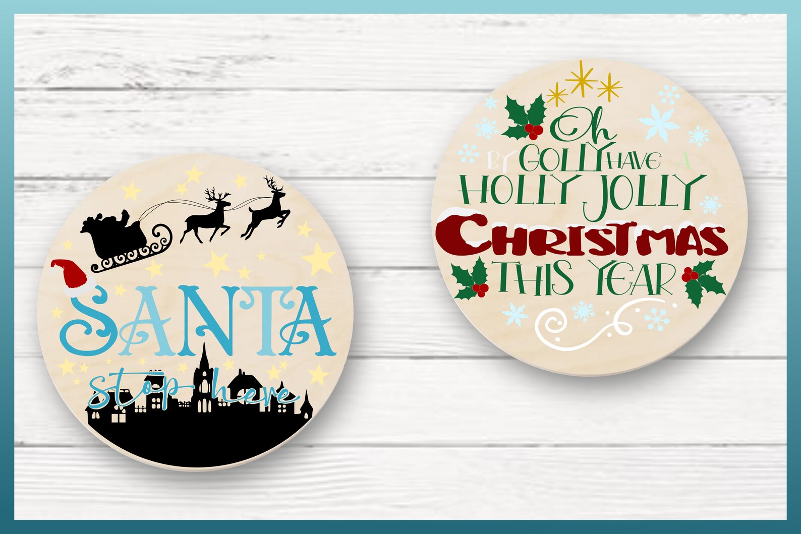 Christmas Round Sign Bundle SVG Files for Cricut Silhouette - Etsy