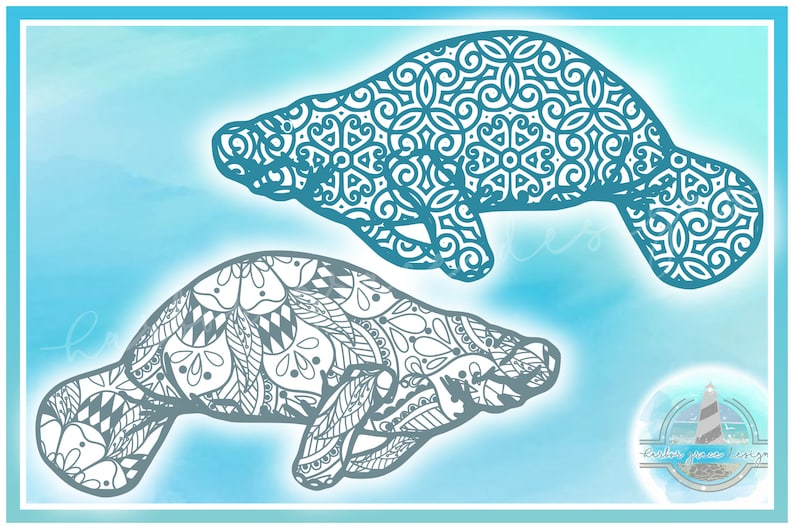 Manatee Mandala Zentangle SVG Files for Cricut Silhouette - Etsy