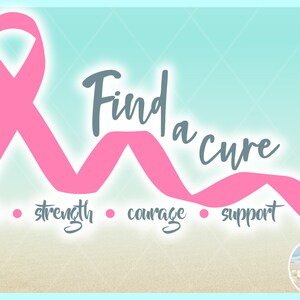 Find A Cure Quote One Color Ribbon SVG Files for Cricut Silhouette ...