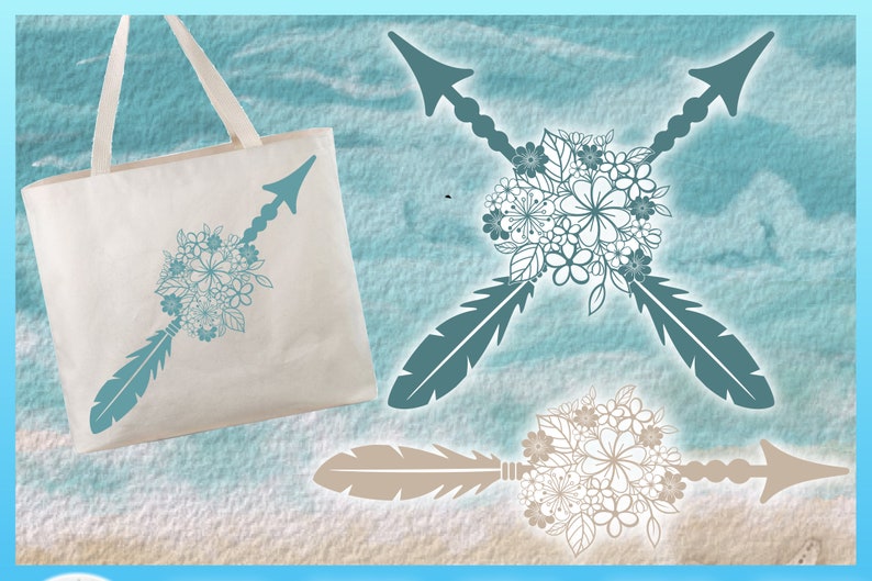 Boho Arrow Floral Mandala SVG Tribal Arrow SVG Floral - Etsy