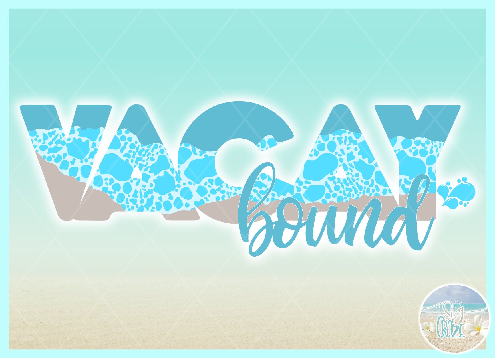 Vacay Vacation Bound SVG Dxf Eps Pdf PNG Files for Cricut - Etsy
