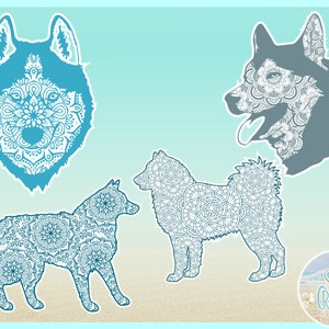 Siberian Husky Mandala Zentangle Bundle SVG Files for Cricut Silhouette ...