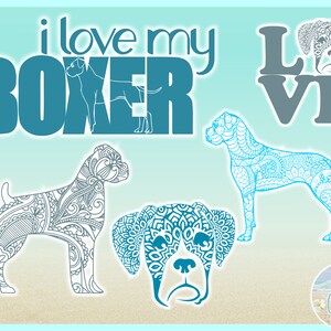Boxer Mandala Zentangle Bundle SVG Files for Cricut Silhouette - Dxf ...