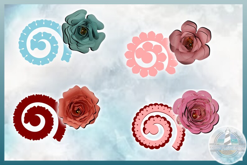 Rolled Flower SVG Bundle | 17 Rolled Paper Flower Templates | Paper ...